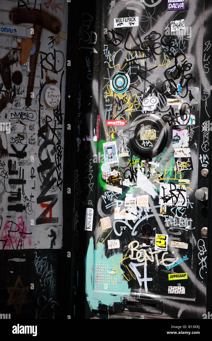 Graffiti covered wall Stock Photo - Alamy