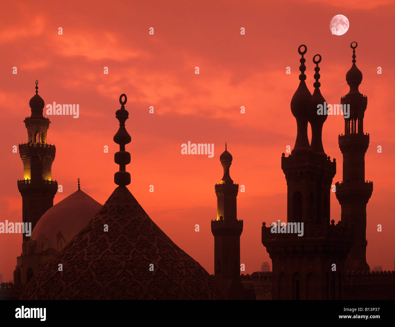 Minarets at sunset,cairo,Egypt Stock Photo - Alamy