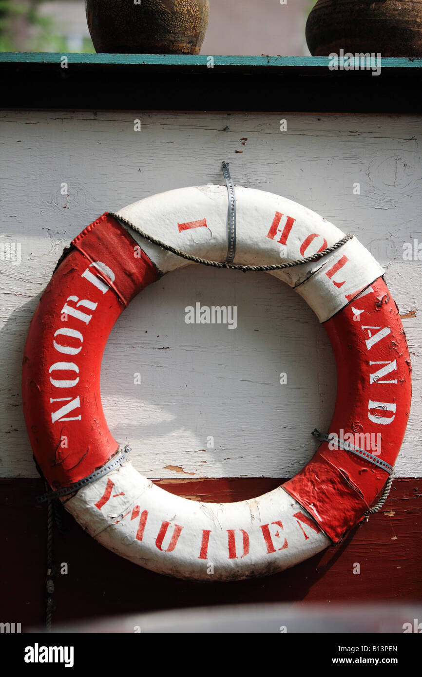Red and white life ring Stock Photo - Alamy