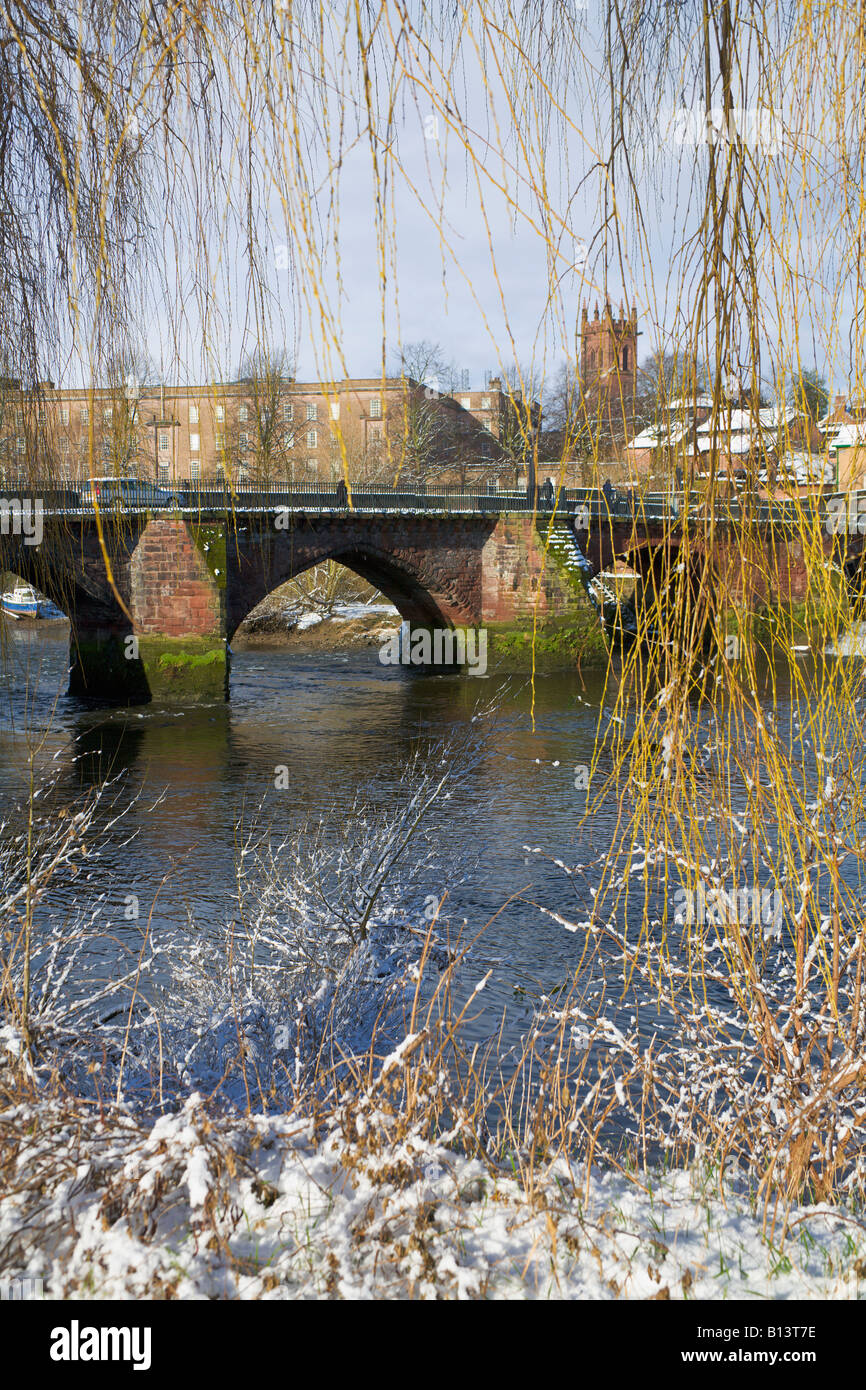Chester old dee bridge winter hi-res stock photography and images - Alamy