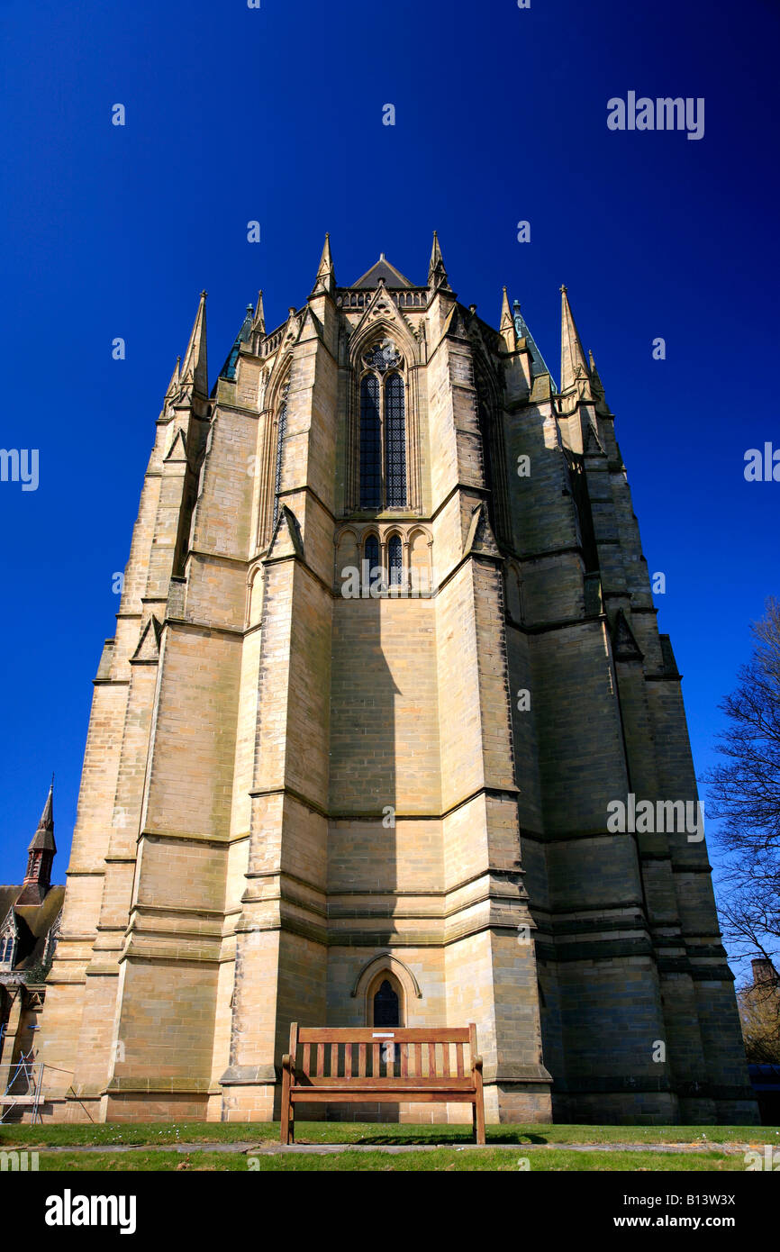 Stonework on Lancing College Chapel Lancing village South Downs Sussex ...