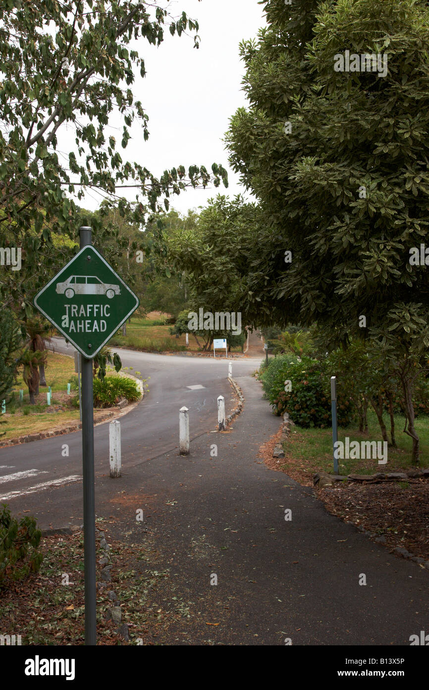 A sign warning walkers of an up coming road Stock Photo - Alamy