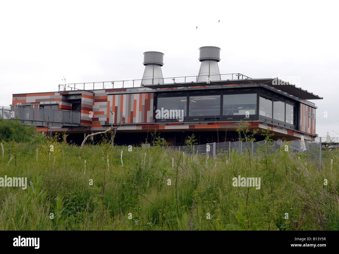 The RSPB centre and cafe at Rainham Marshes in Essex 2008 Stock Photo ...