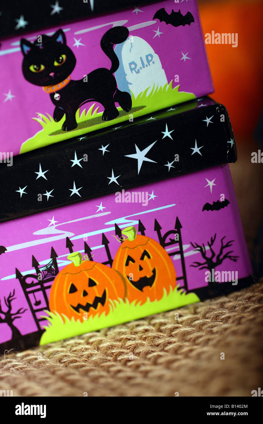 Halloween gift boxes Stock Photo - Alamy