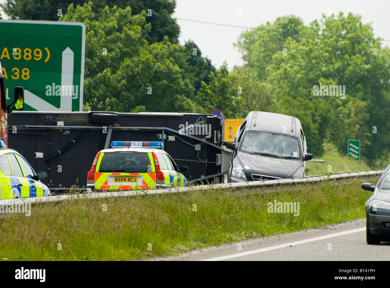 A car accident leads to traffic chaos on the A30, Bodmin, Cornwall ...