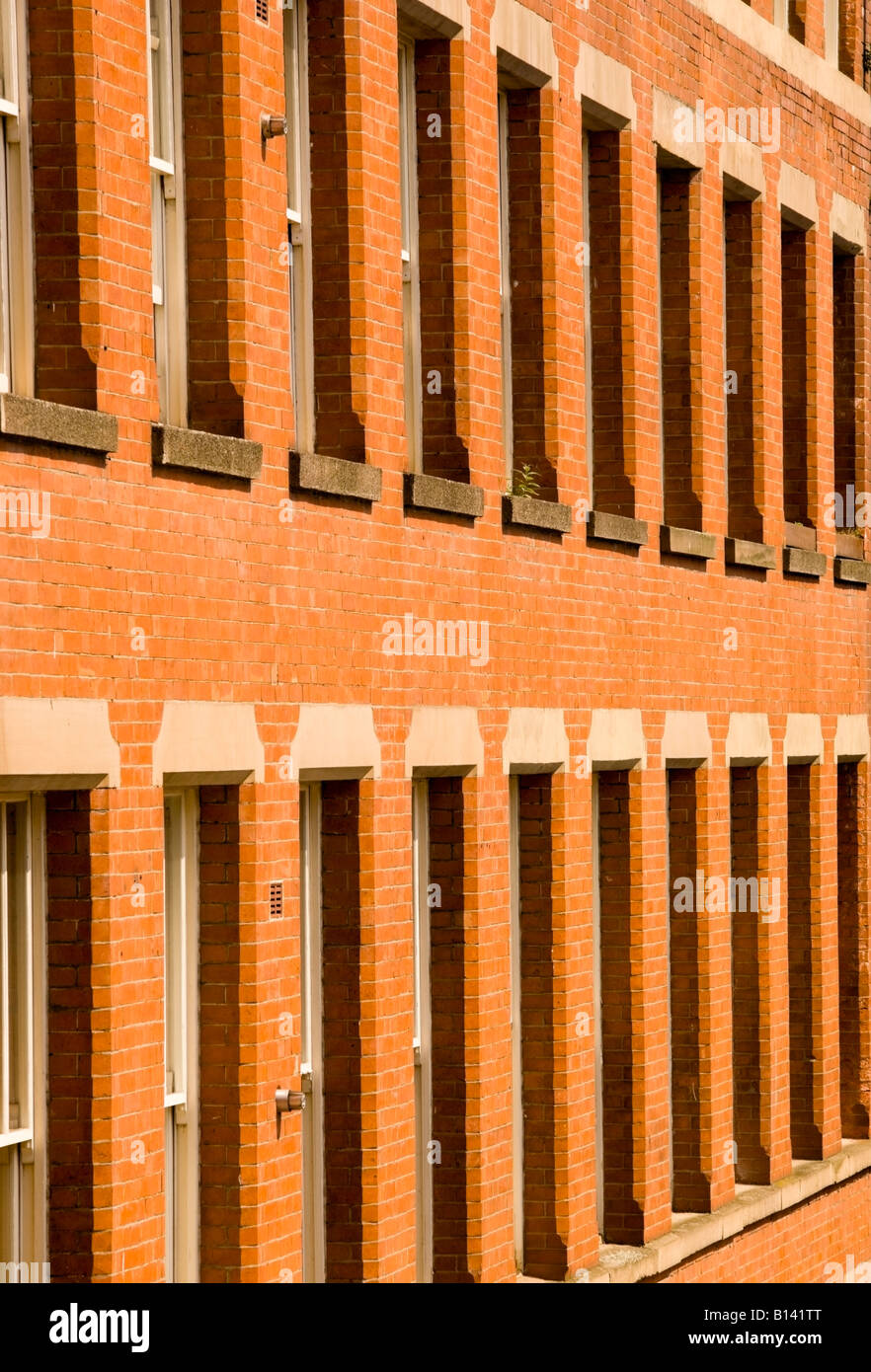 Windows in Red brick building detail Stock Photo - Alamy