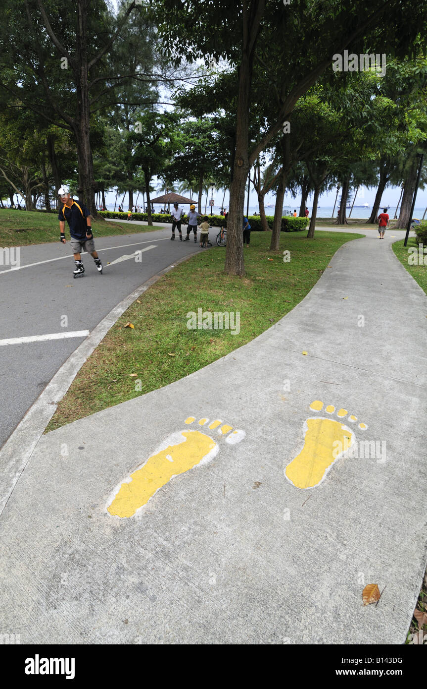 Footpath and rollerskating at Singapore East Coast Park Stock Photo - Alamy