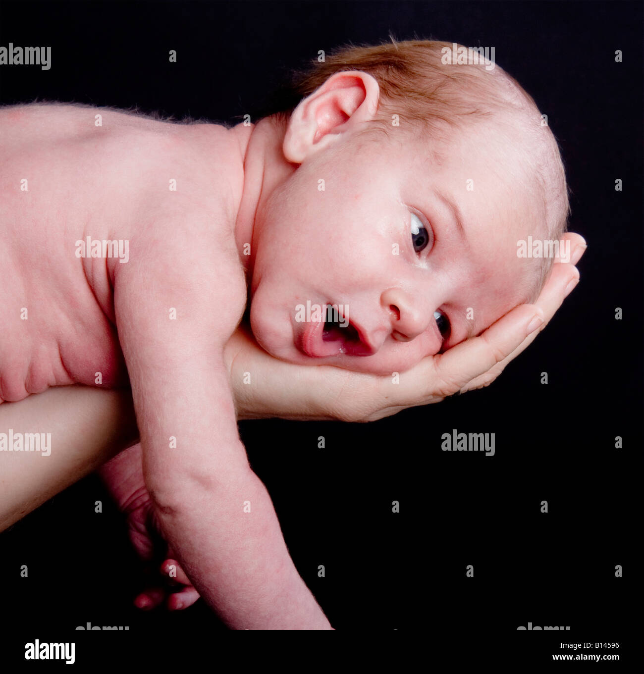 baby lying on arm Stock Photo - Alamy