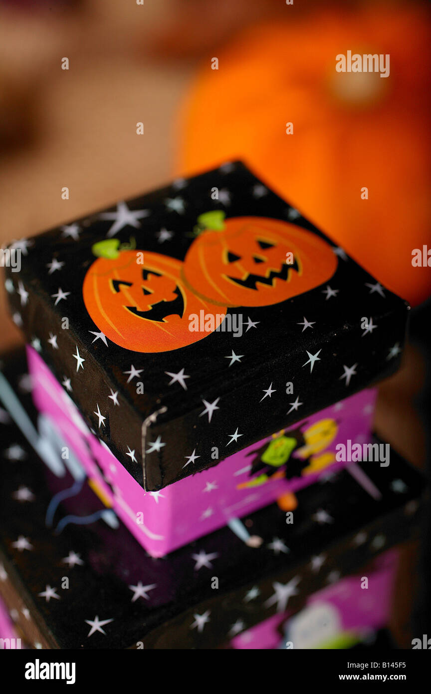 Halloween gift boxes Stock Photo - Alamy