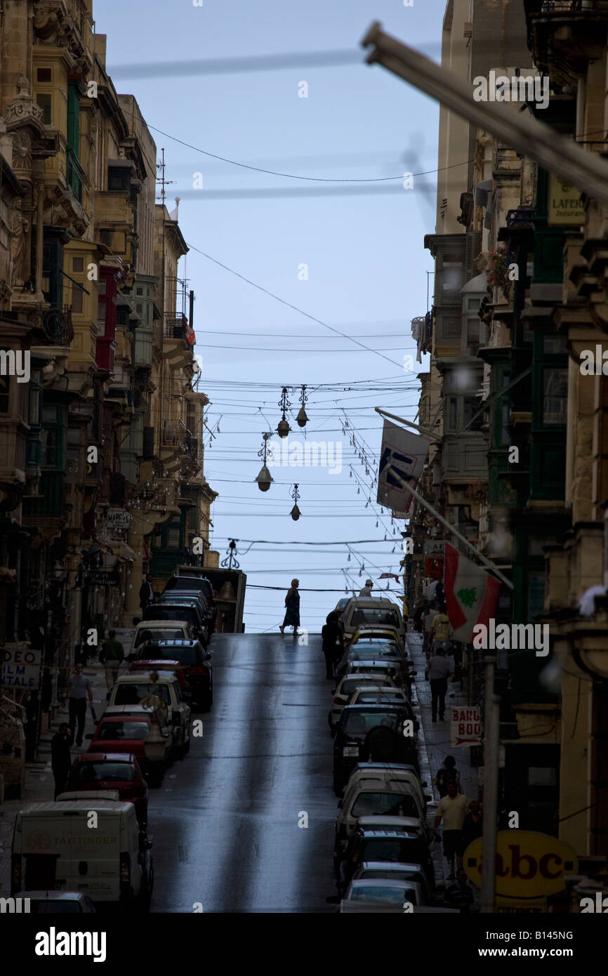 Street with Traffic Valletta Malta Stock Photo - Alamy