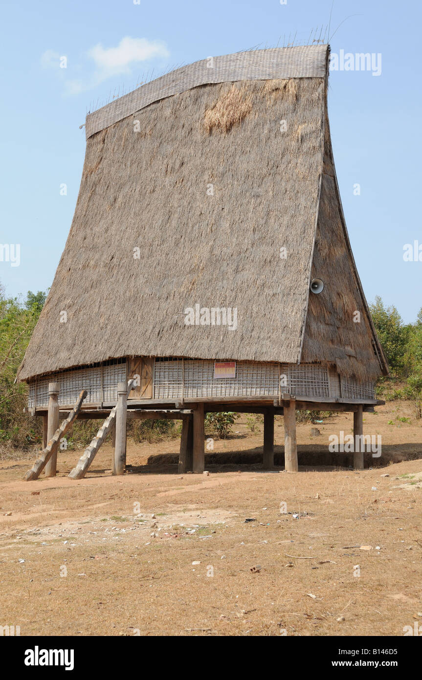 Village Rong or communal house Central Highlands Vietnam Stock Photo ...