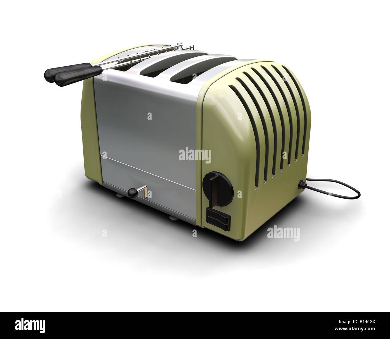 3D render of a retro styled toaster Stock Photo - Alamy