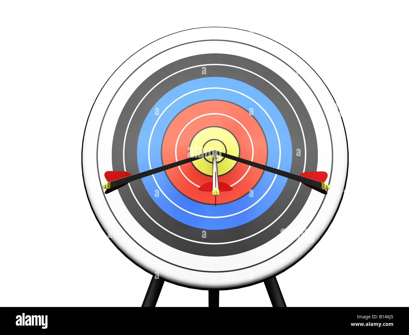 3d render arrows hitting bullseye hi-res stock photography and images ...