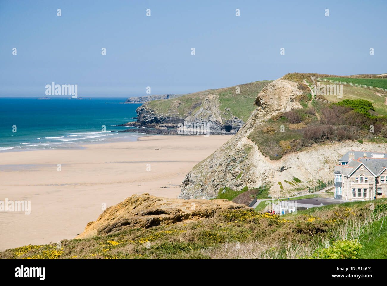 A view of Watergate Bay, Cornwall, UK Stock Photo - Alamy