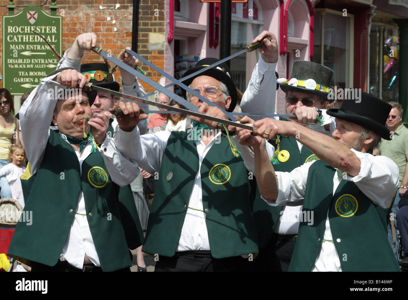 sword festival morris dancers traditional dancing rochester kent Stock ...