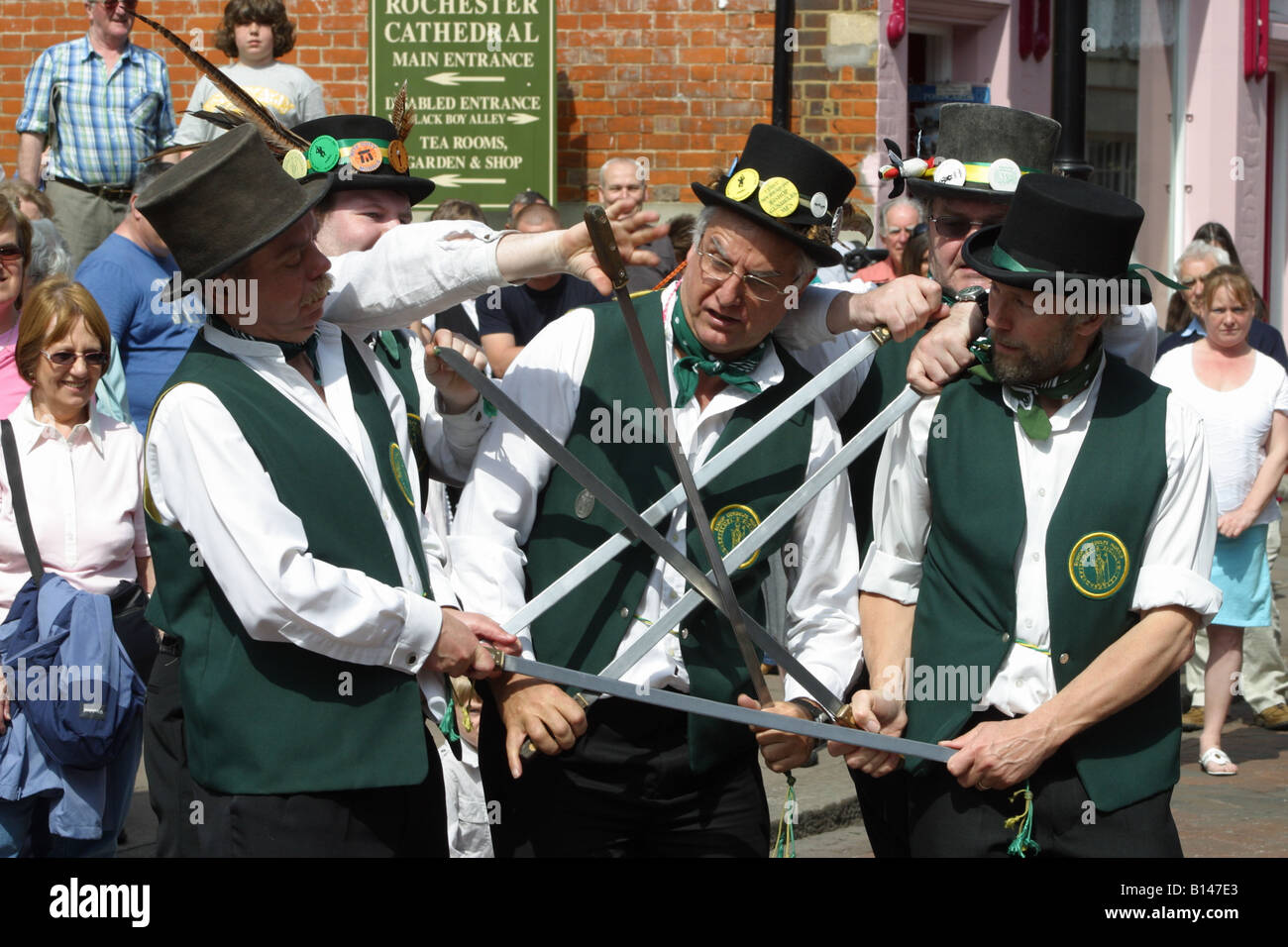 sword festival morris dancers traditional dancing rochester kent Stock ...