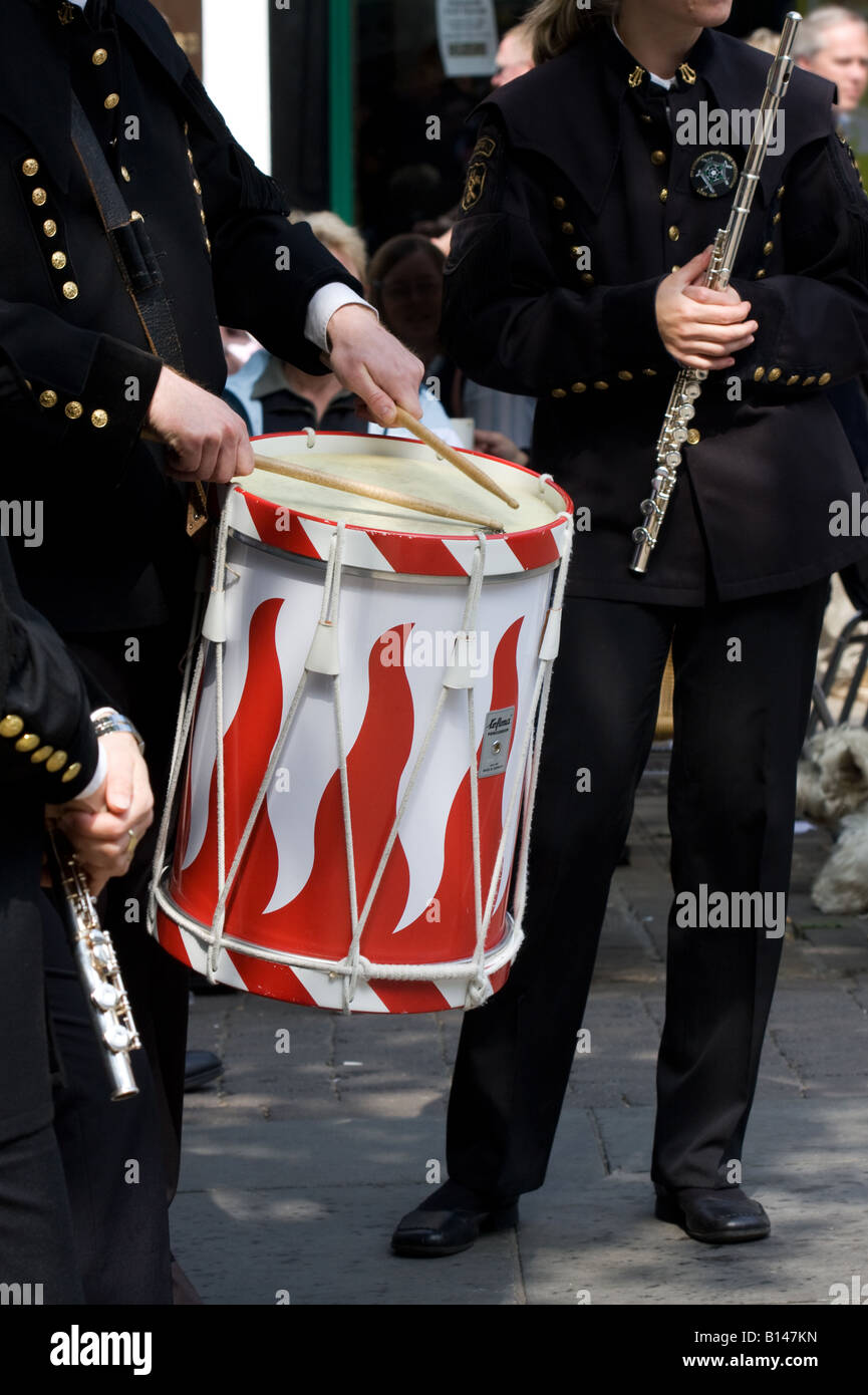 Drummer accompanying Sword-Dancers in York city centre Stock Photo - Alamy