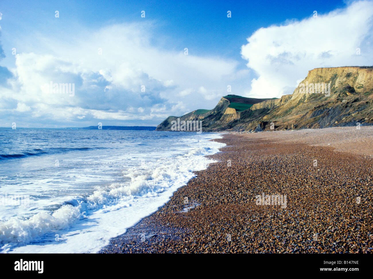 Eype Mouth Beach Dorset English Channel coast coastal scenery white ...