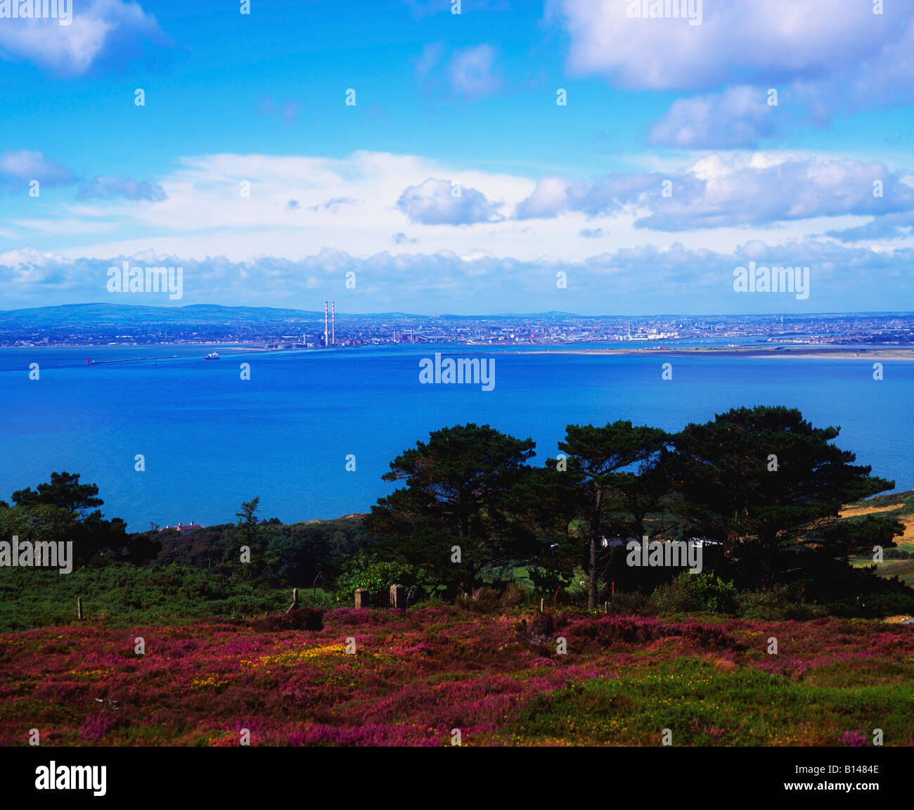 Dublin bay, from Howth Head towards Dublin City, County Dublin, Ireland ...
