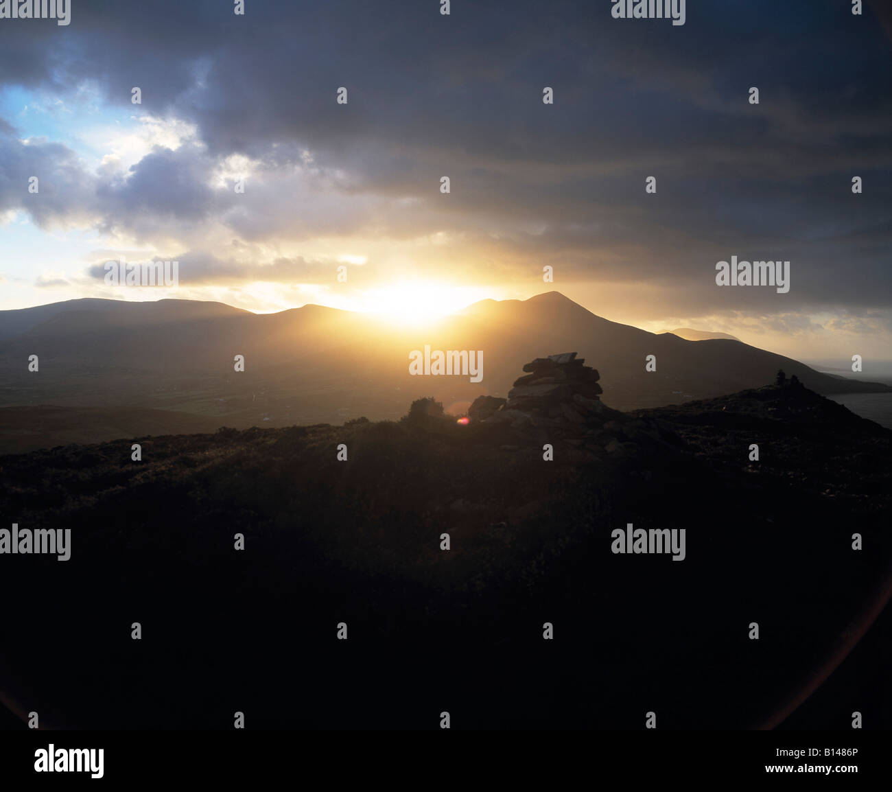 dawn on an irish mountain top Stock Photo - Alamy