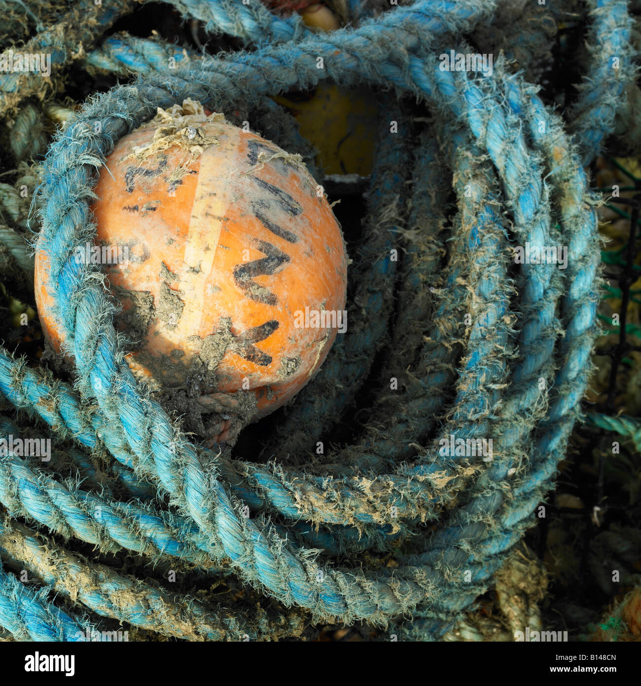 fishing buoy and rope Stock Photo - Alamy