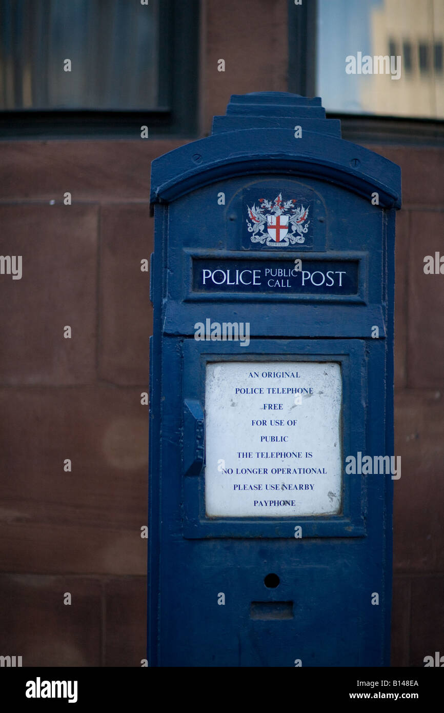 London Blue Police Phone Box Stock Photo - Alamy
