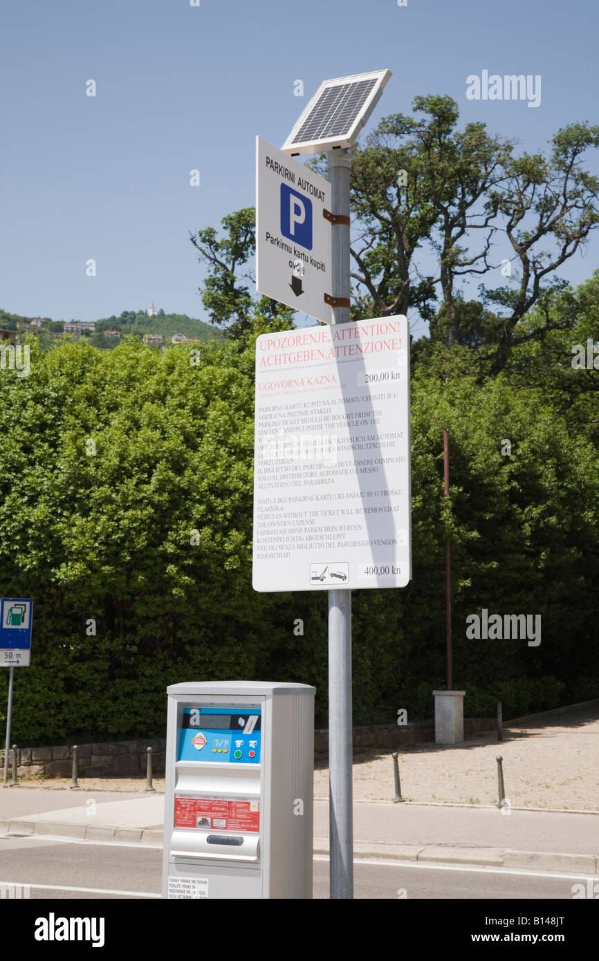 Croatia Europe Solar powered roadside parking ticket meter with small ...