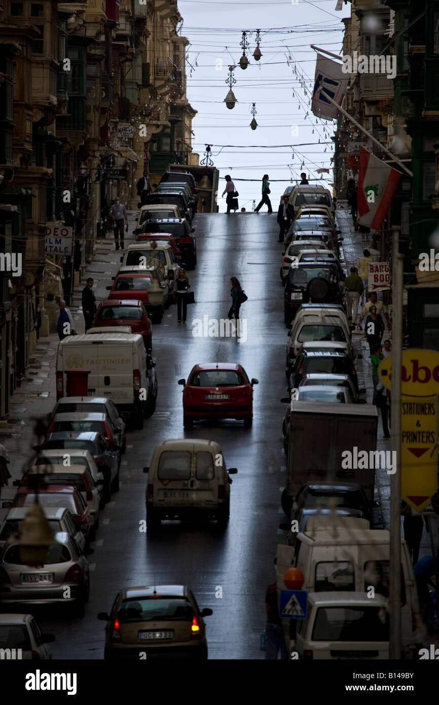 Street with Traffic Valletta Malta Stock Photo - Alamy