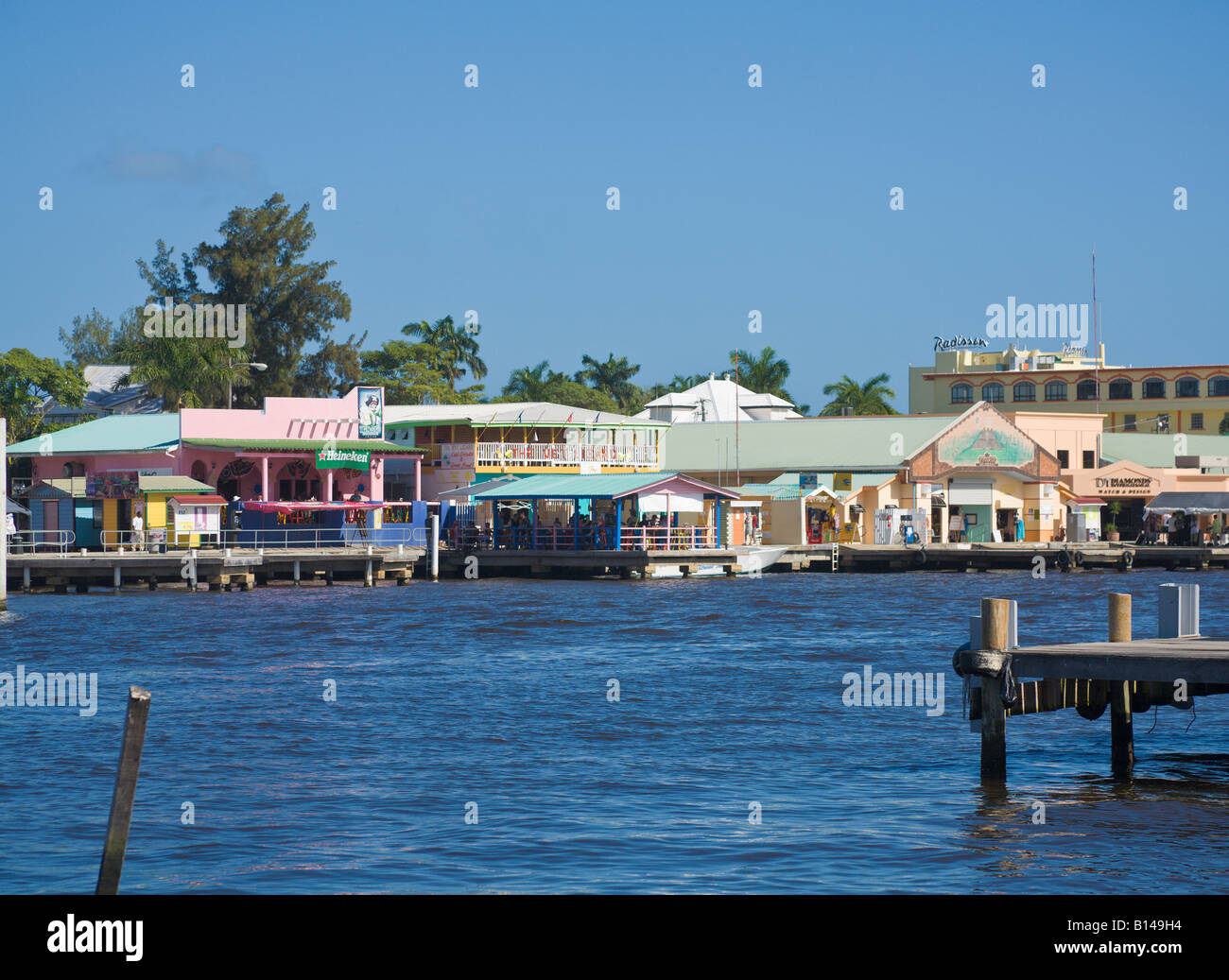 Port shopping village, Belize City, Belize Stock Photo - Alamy