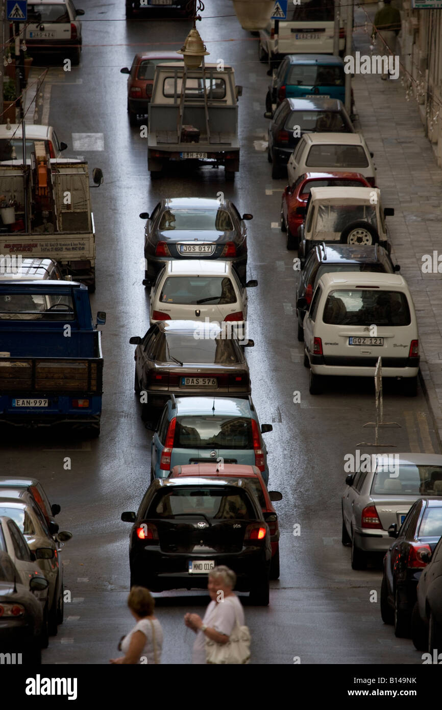 Street with Traffic Valletta Malta Stock Photo - Alamy