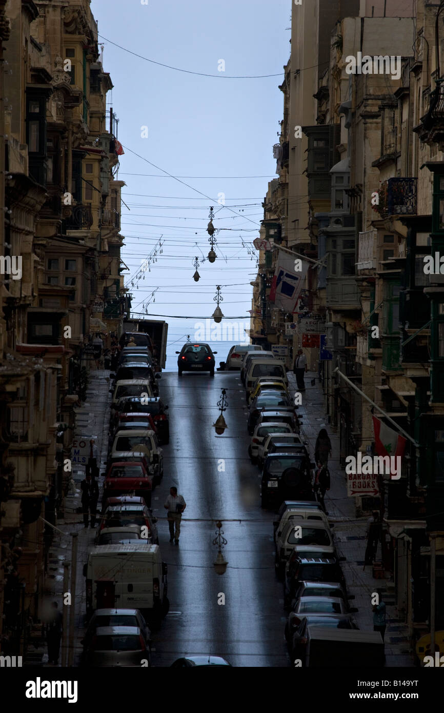 Street with Traffic Valletta Malta Stock Photo - Alamy