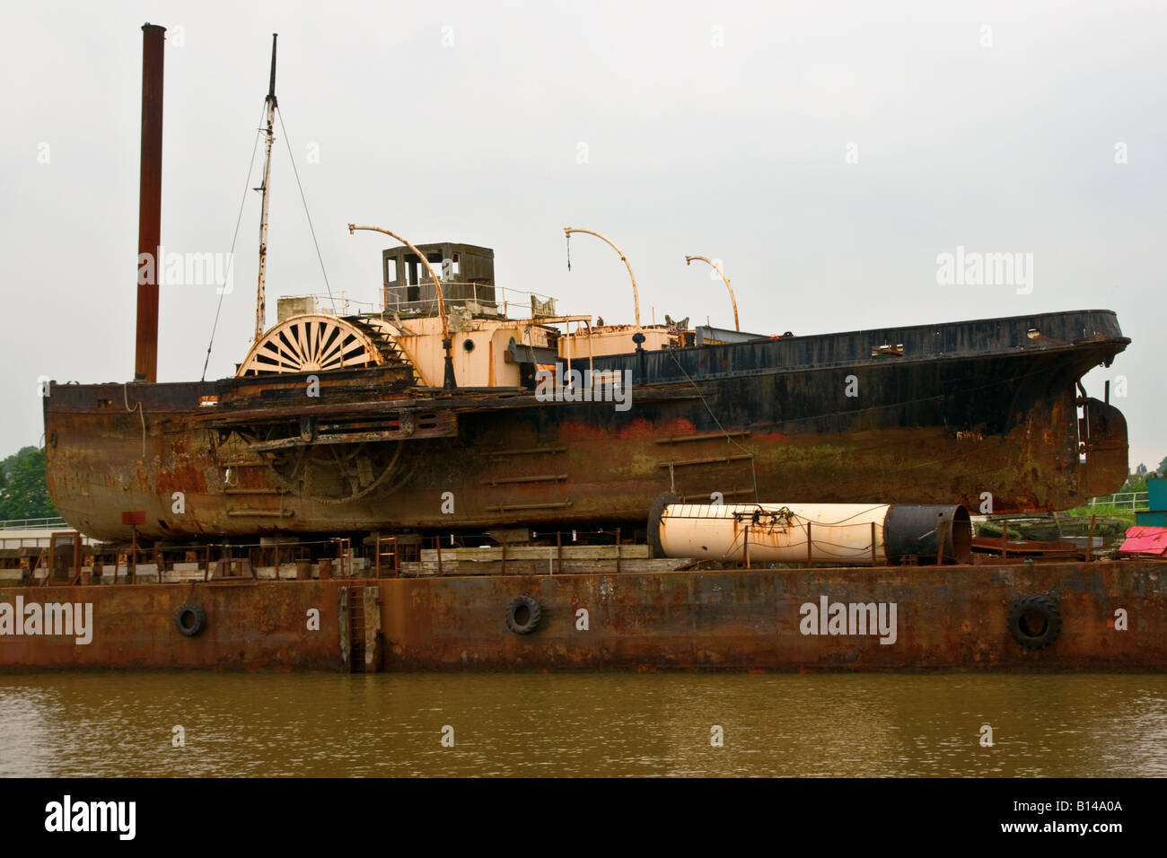 Real old tug paddle steamer (The John H Amos) being renovated on the ...