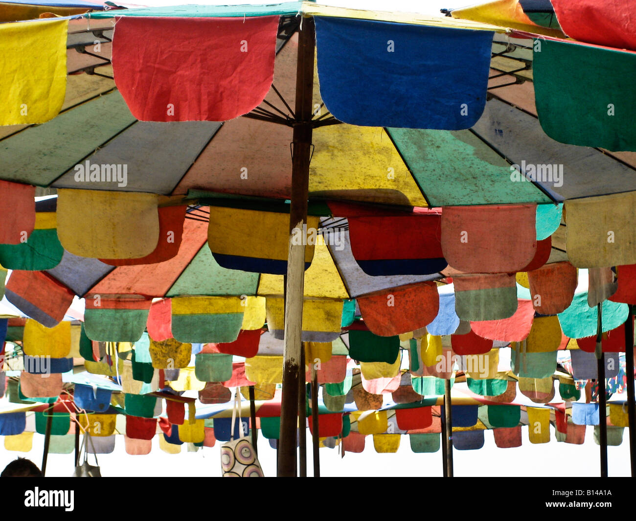 multi coloured parasols on Surin Beach Phuket Thailand Stock Photo - Alamy
