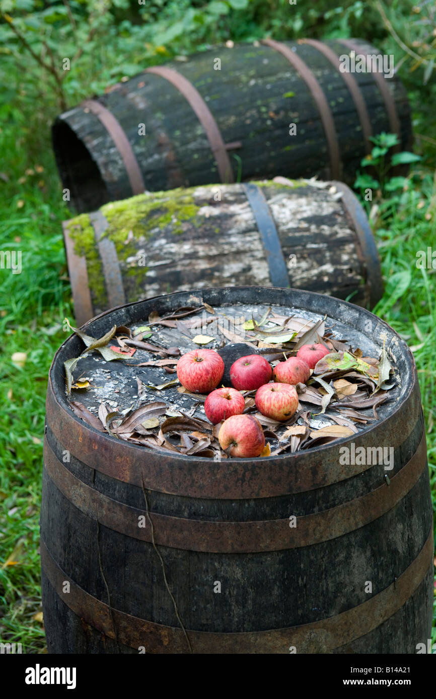 Apple cider barrels hi-res stock photography and images - Alamy