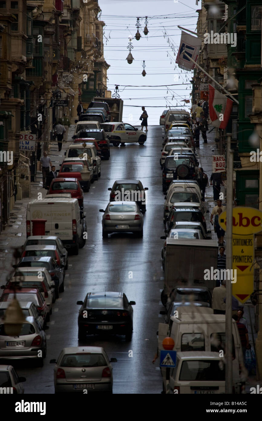 Street with Traffic Valletta Malta Stock Photo - Alamy