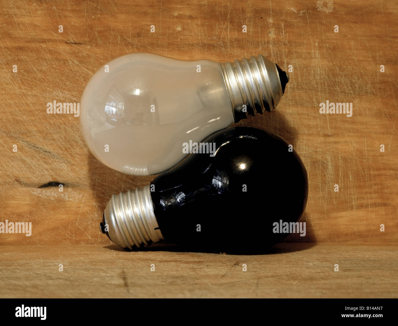 Two lightbulbs, black and white Stock Photo - Alamy