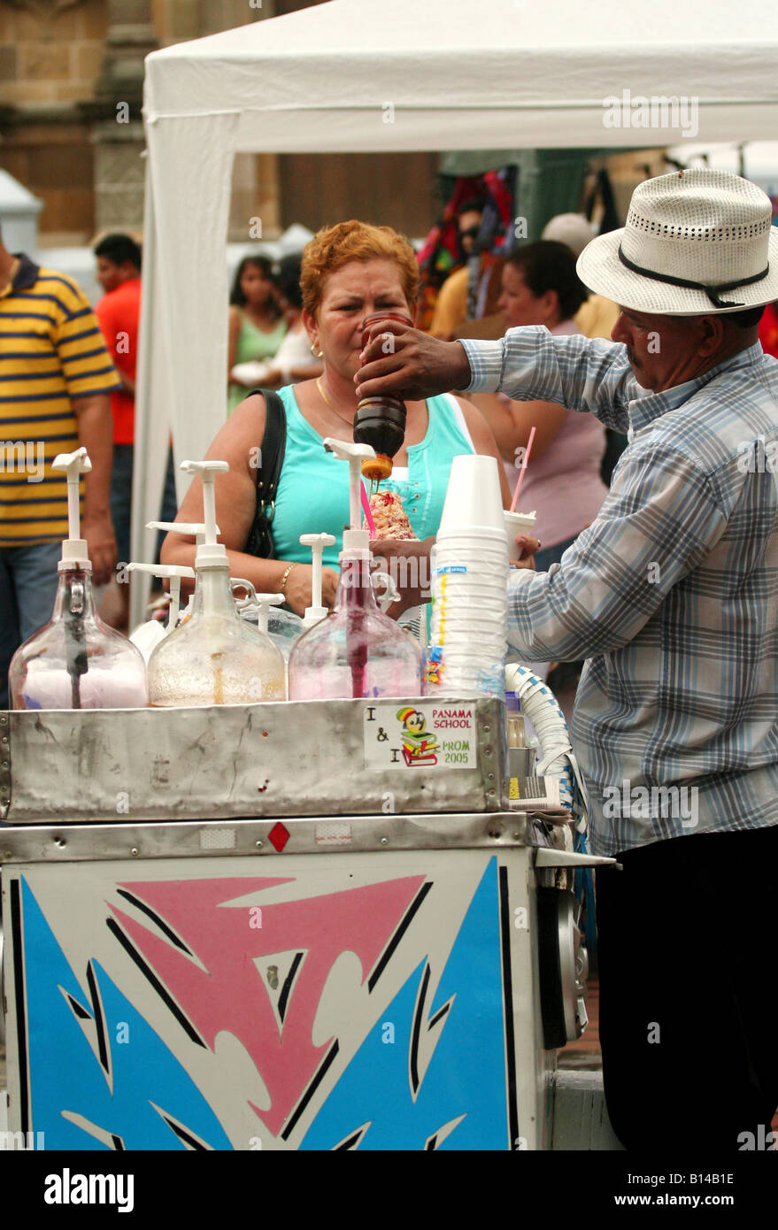 Panamanian male working in a street of Panama City For Editorial Use ...