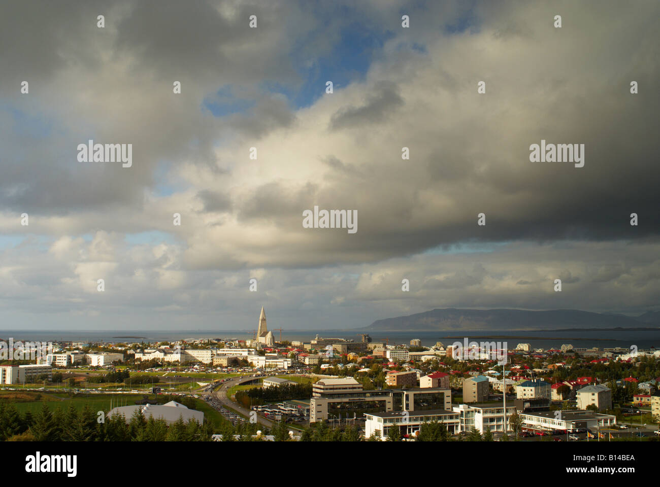 The view from the Pearl Perlan looking toward the centre of Reykjavik ...