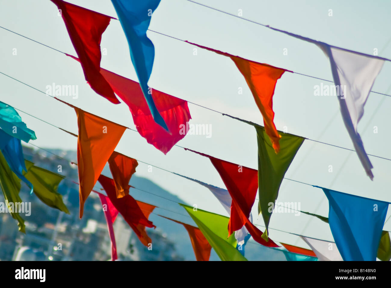 Sailing flags at harbour Stock Photo - Alamy