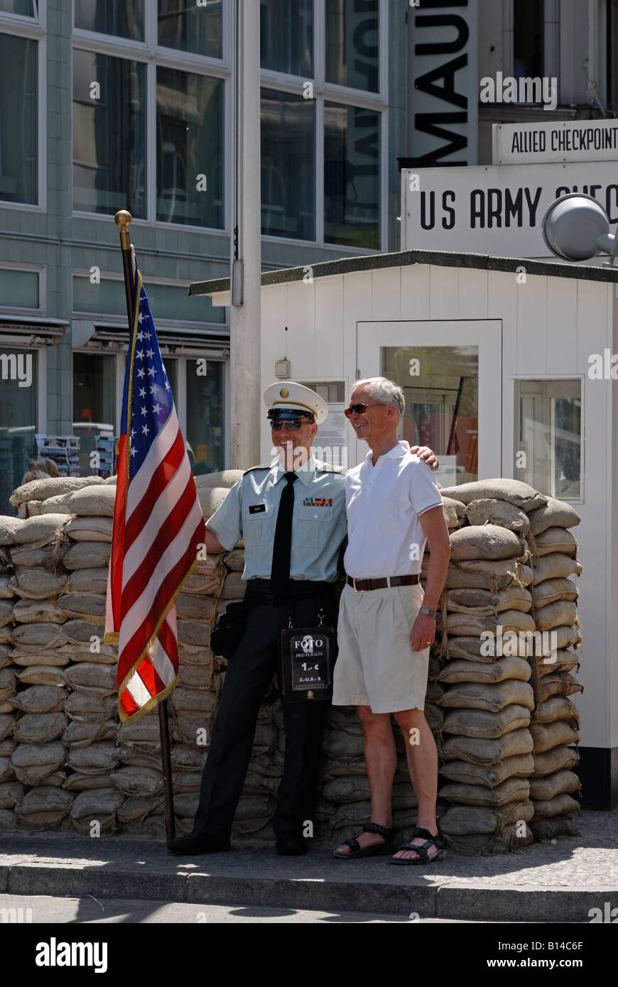 Berlin. Checkpoint Charlie today. Former allied forces frontier control ...