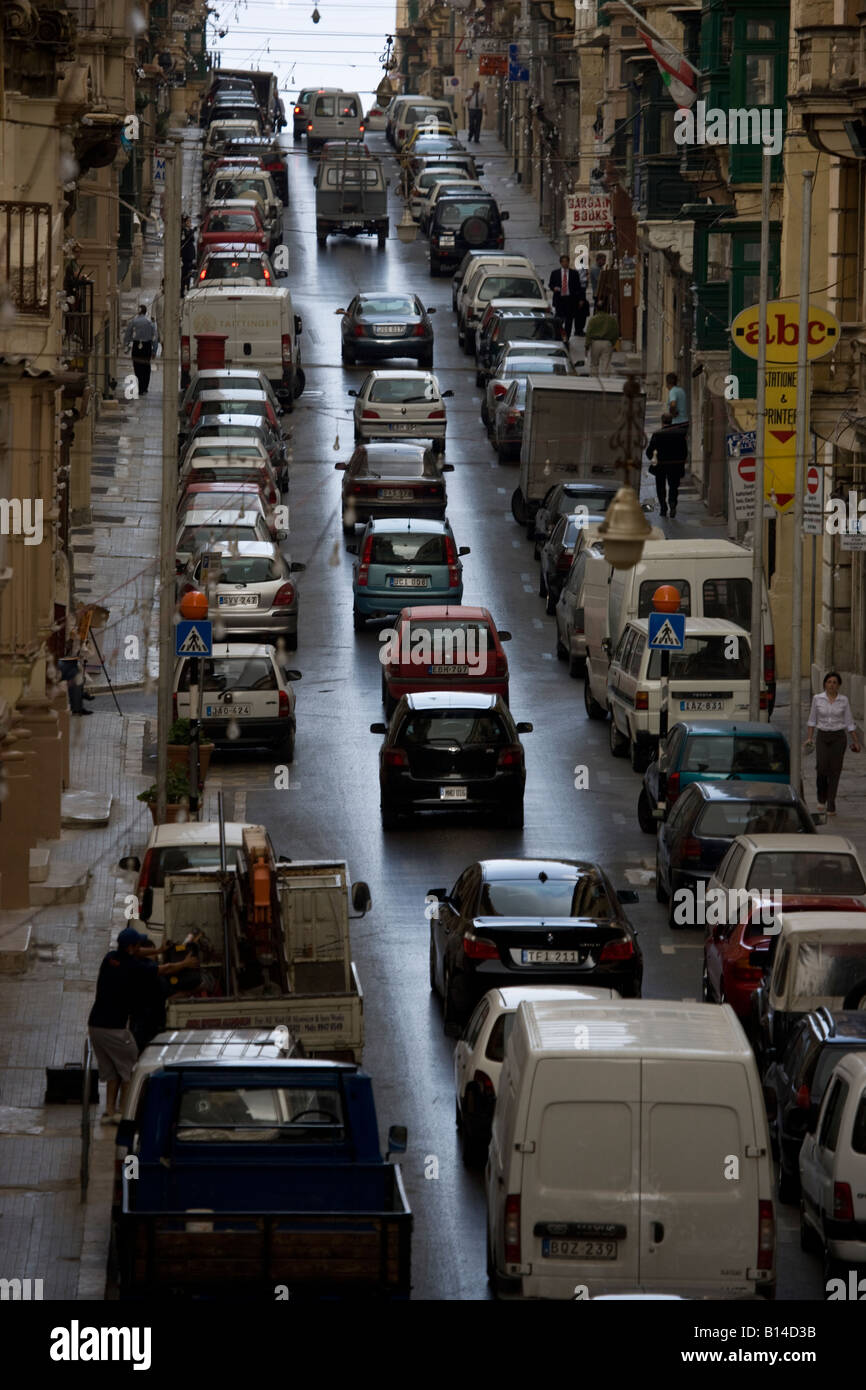 Street with Traffic Valletta Malta Stock Photo - Alamy