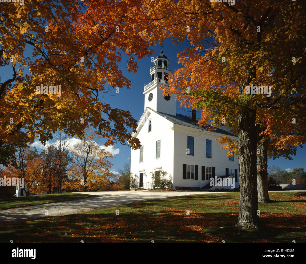 New England Church in Autumn Stock Photo - Alamy