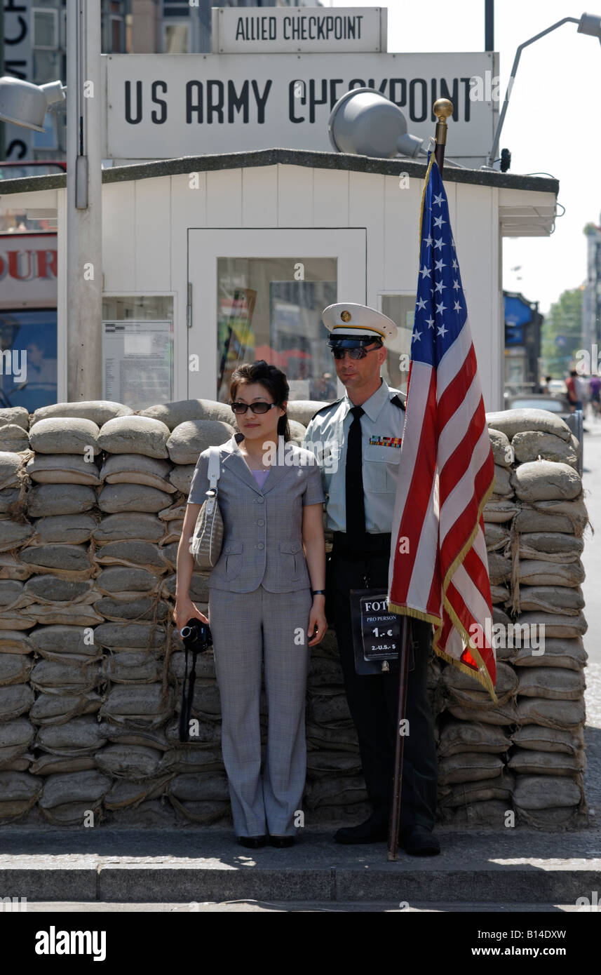 Berlin. Checkpoint Charlie today. Allied forces frontier control point ...