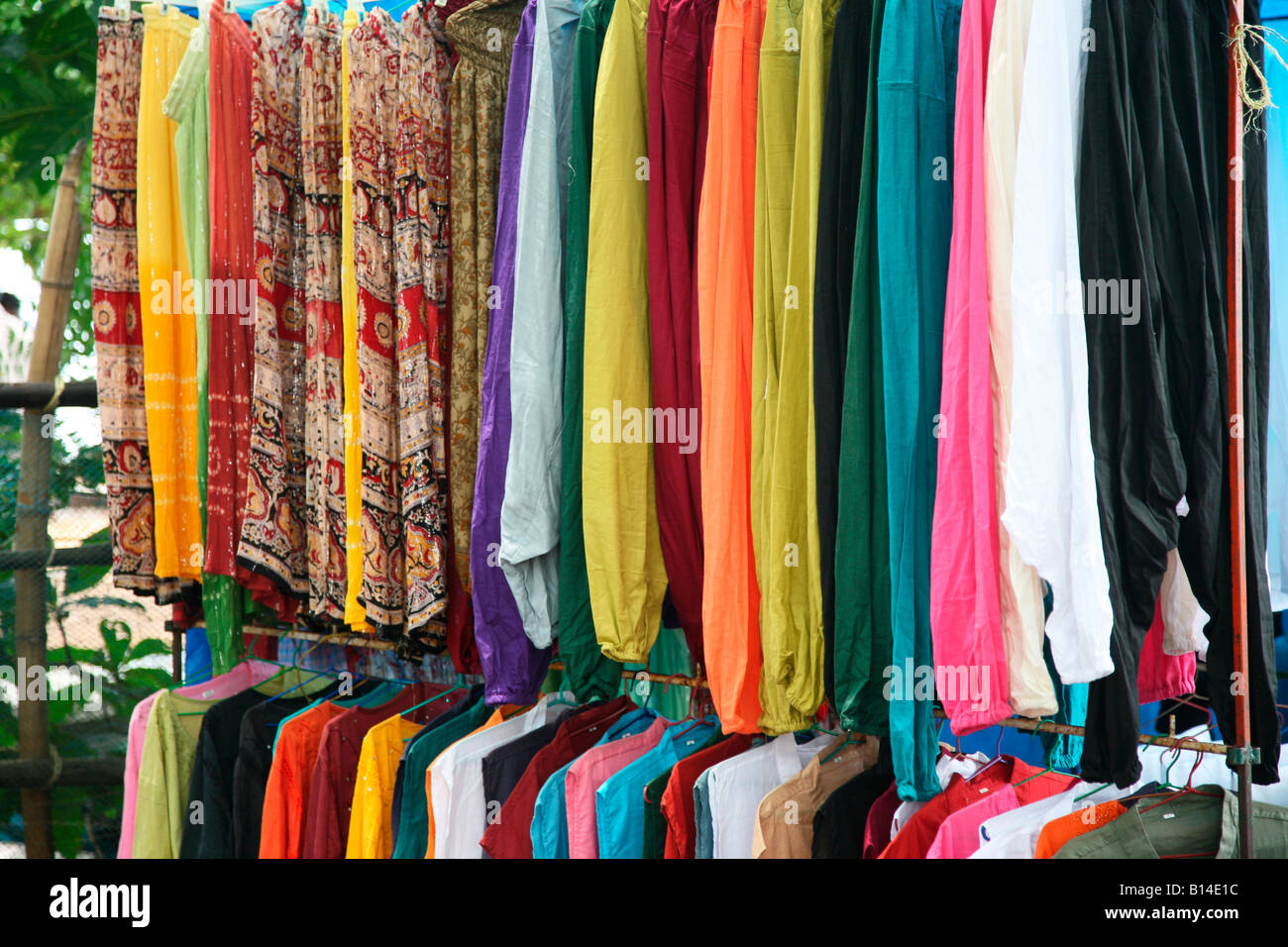 Cotton cloths display at fort kochi india Stock Photo - Alamy