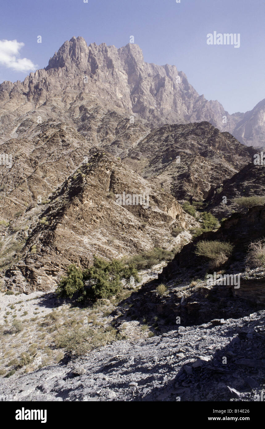 geography / travel, Oman, landscapes, Hajar Mountains, wadi in the ...