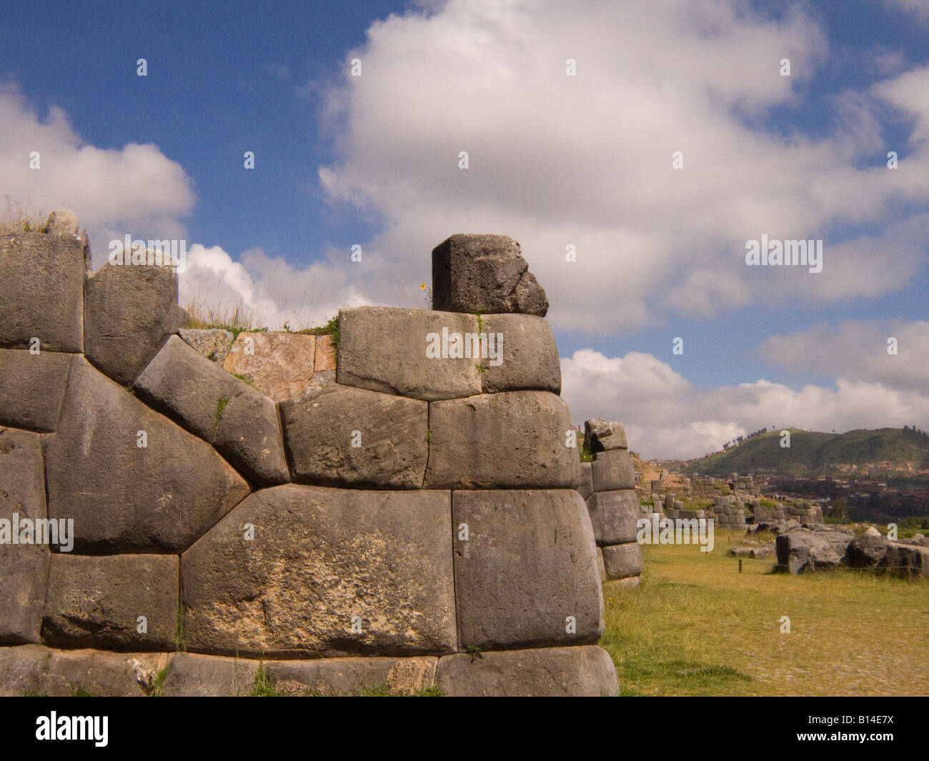 Saqsaywaman granite blocks Peru Stock Photo - Alamy