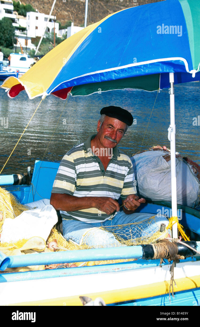greek people at work island patmos dodecannese greece Stock Photo - Alamy