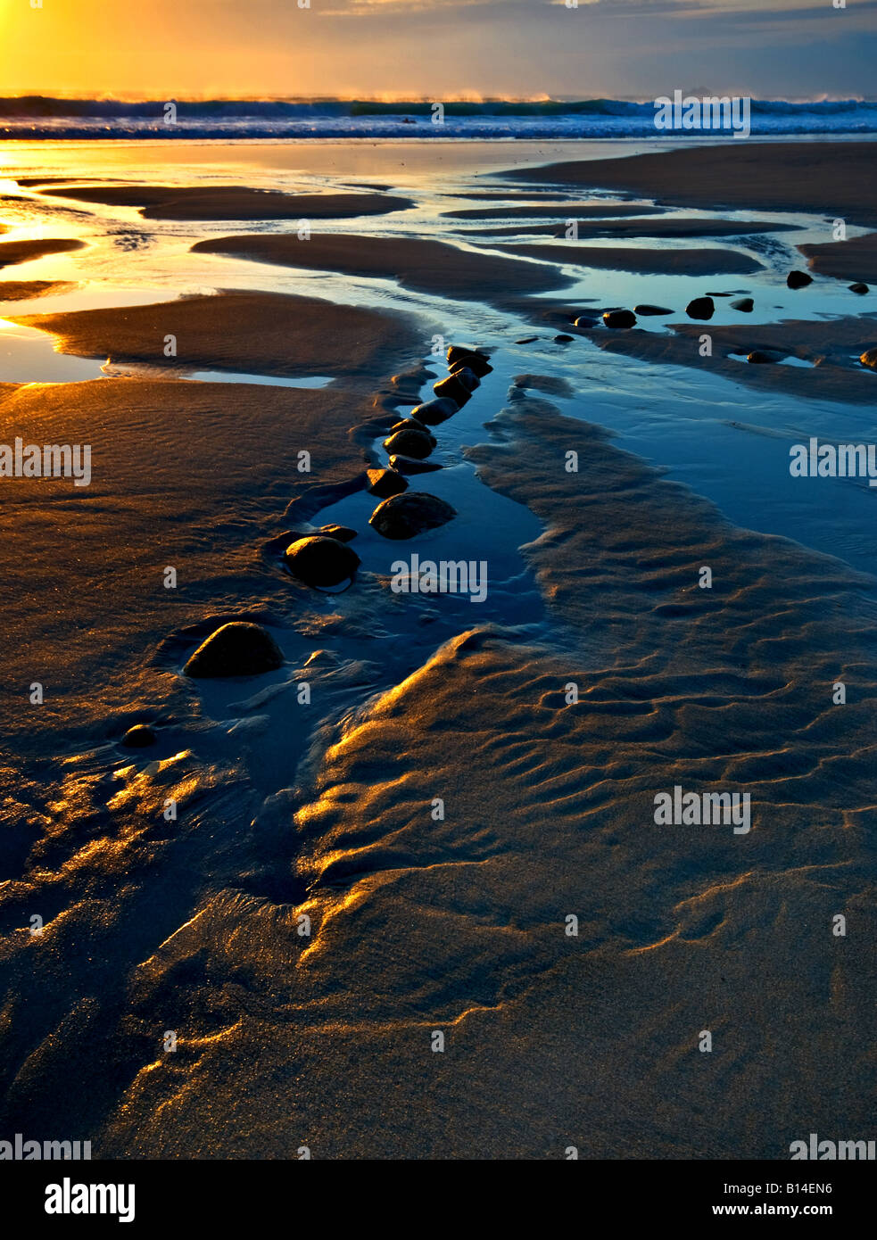 Dramatic sunset at Sennen in Cornwall Stock Photo - Alamy