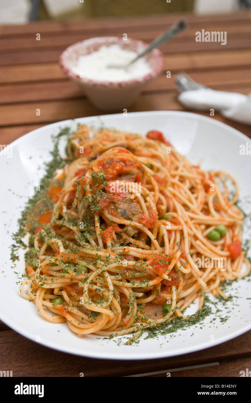 Spaghetti with Rabbit Valletta Malta Stock Photo - Alamy