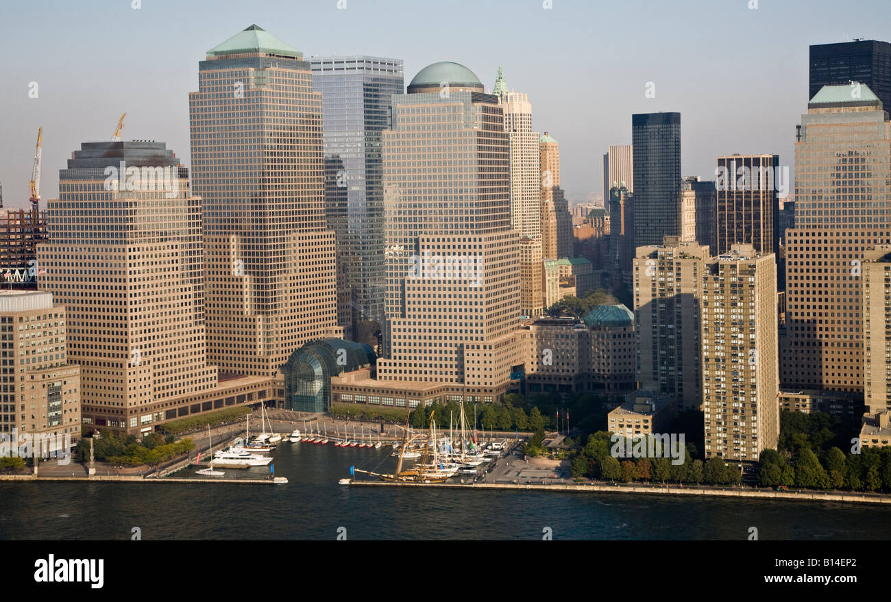 Aerial view of the World Financial Center on the West side of Lower ...